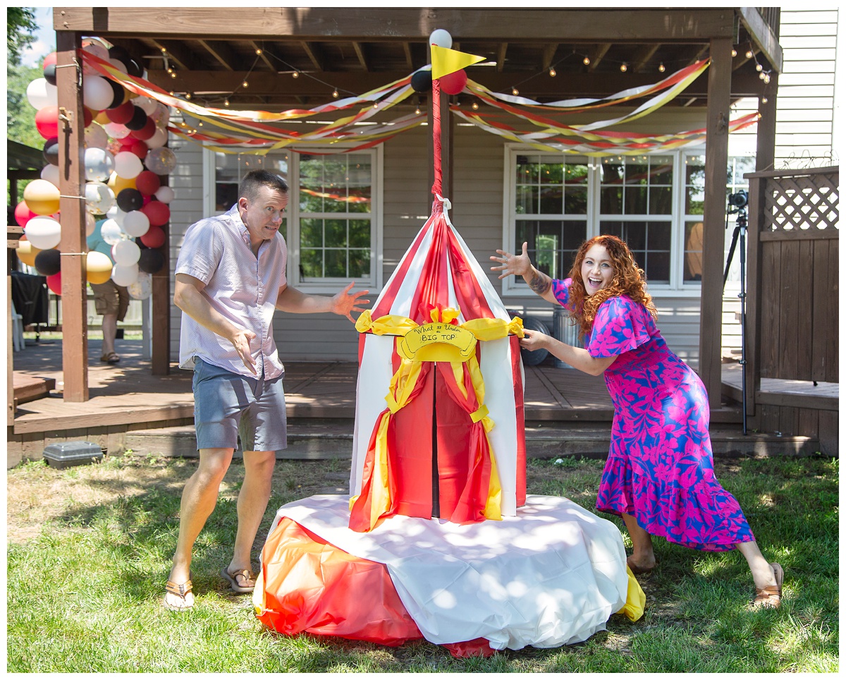 Circus-Themed, Baby Vance Reveal - Natalie Kent Photography